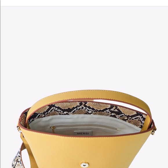 Mersi | Bags | Mersi Isabel Bucket Bag Yellow Vegan Leather | Poshmark